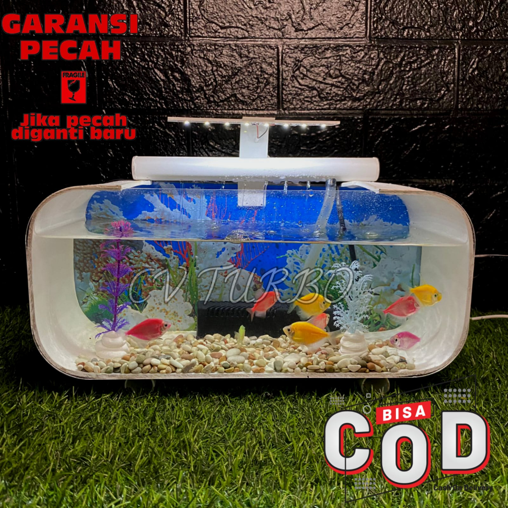 Jual 1 SET AKUARIUM MINI TRANSPARAN, AKUARIUM MINI HIASAN DEKORASI ...