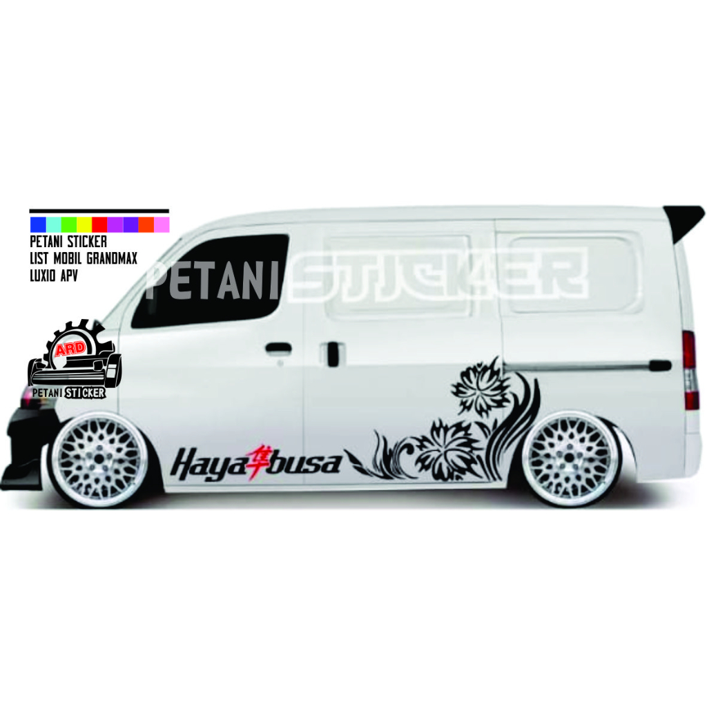 Jual stiker sticker mobil grandmax luxio apv list body samping cutting ...