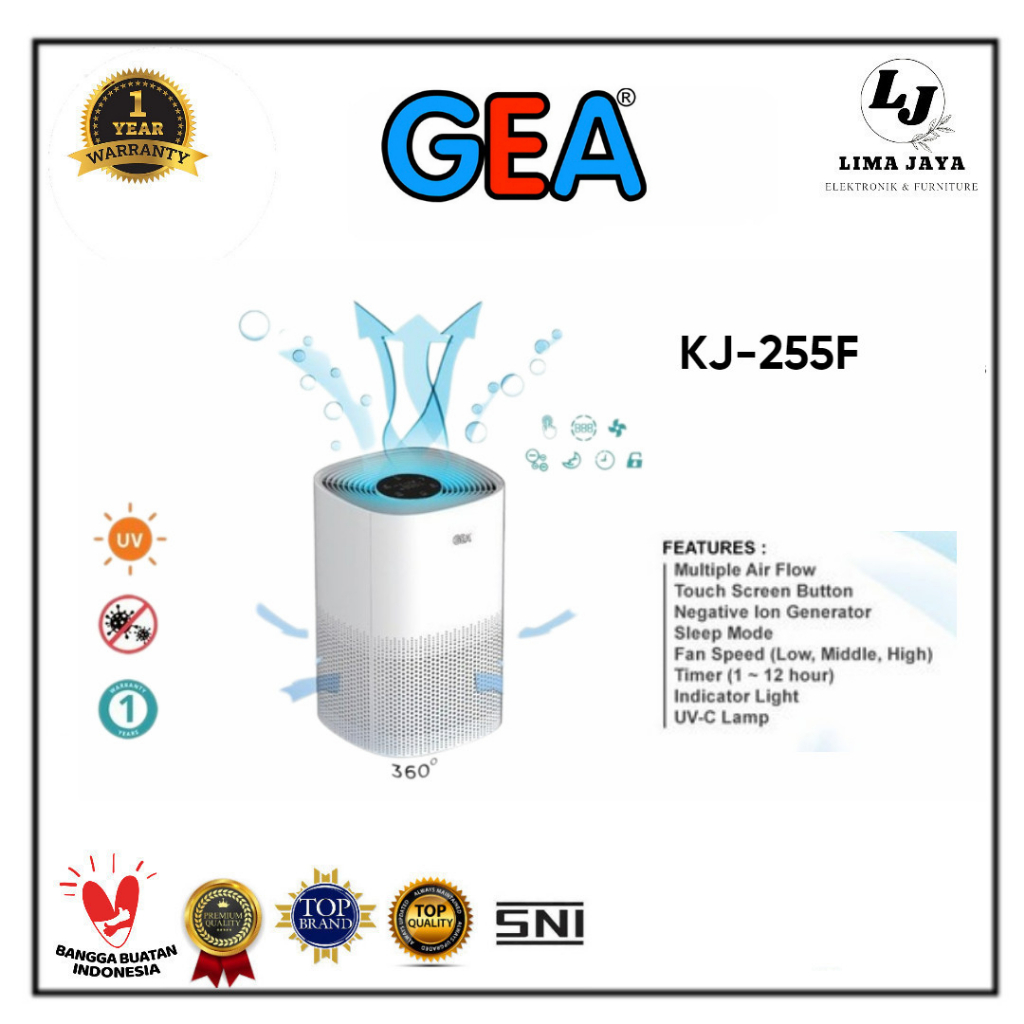 Jual Air Purifier GEA KJ-255F GEA Air Purifier Pembersih Udara | Shopee ...