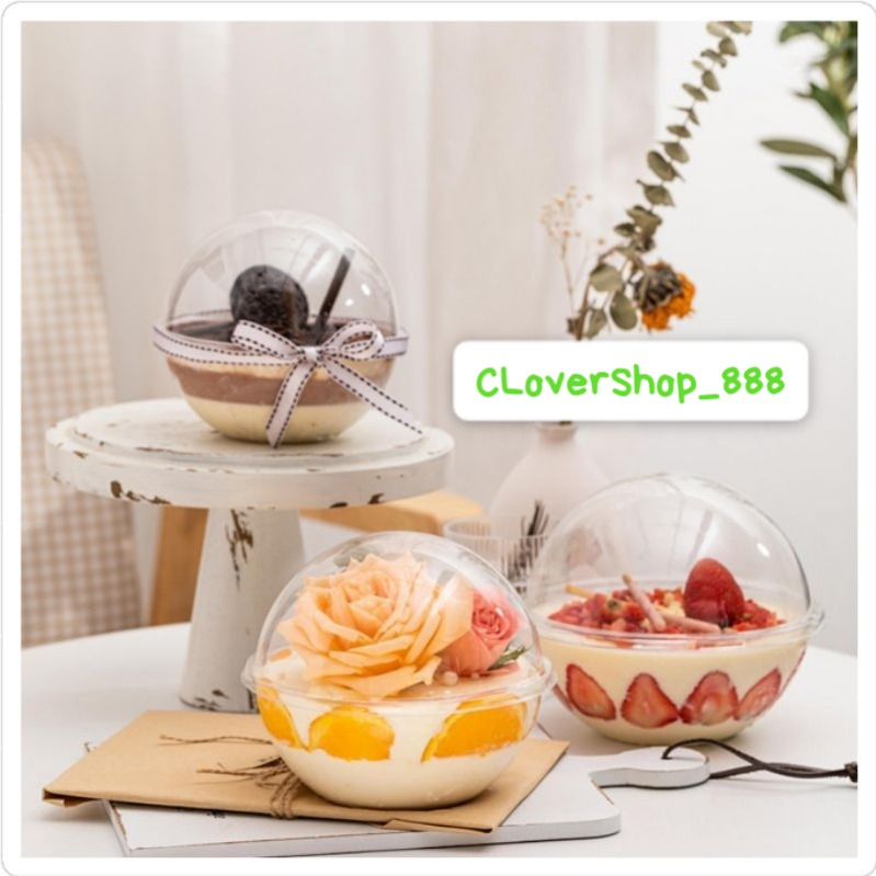 Jual 10pcs Korean Dessert Box Bulat Bola / Cup Bulat Tempat Kue ...