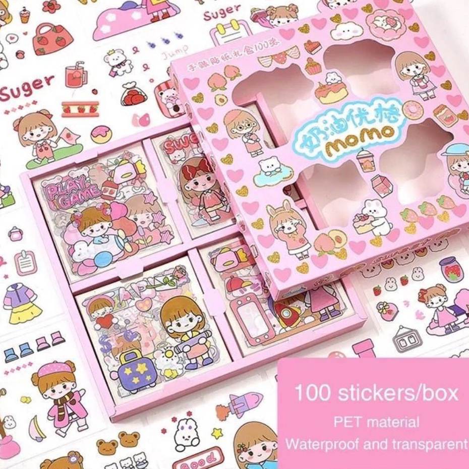 Jual MS Sticker Momo Tempelan Kartun Korea Cute Anti Air Handbook ...