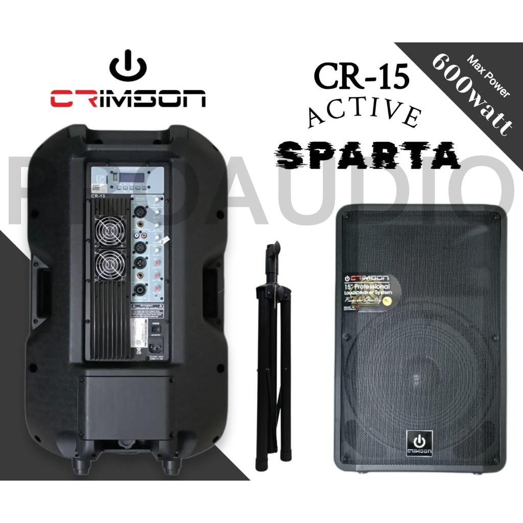 Jual SPEAKER AKTIF 15 INCH CRIMSON SPARTA SUPER BASS + STAND POLOS ...