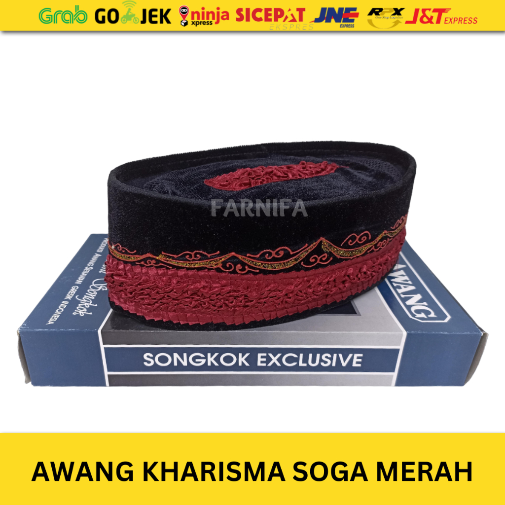 Jual Awang Songkok Kopiah Kharisma Soga Merah Exclusive Ukuran Dewasa ...