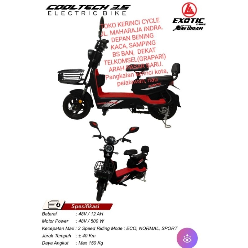 Jual sepeda listrik exotic cooltech 3.5 | Shopee Indonesia