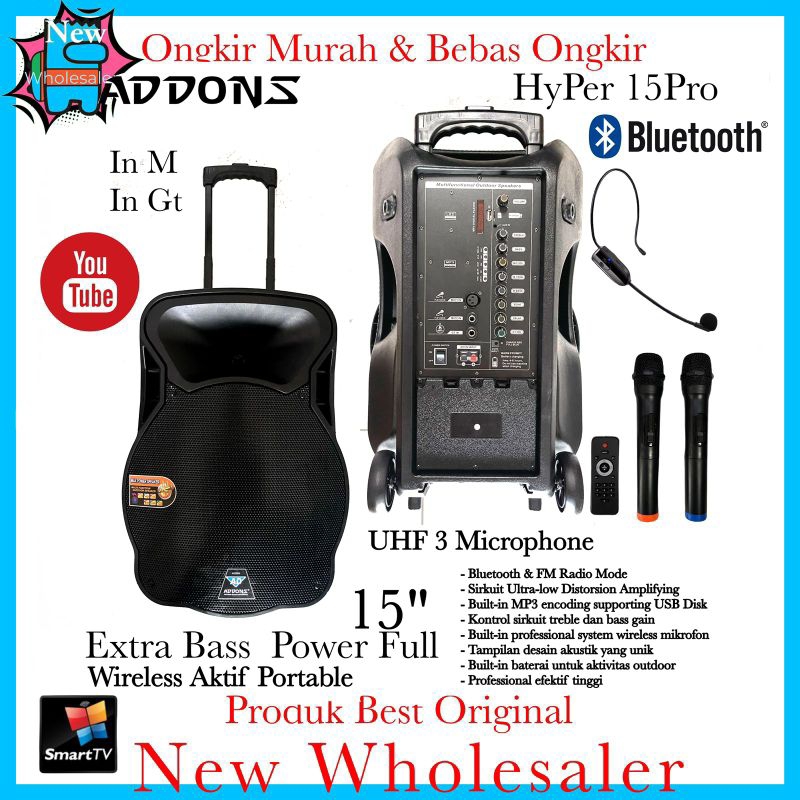 Jual Speaker Sound audio Aktif 3 wireless 15 inch Addons original hyper 15 Pro | Shopee Indonesia