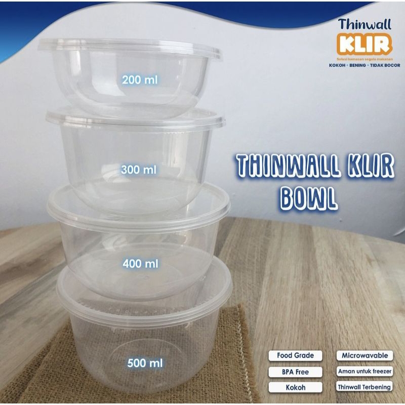 Jual Thin wall wadah bulat round bowl 200 ml - food container - wadah thinwall plastik bulat ...