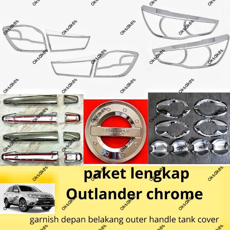 Jual paket lengkap Outlander chrome garnish depan belakang outer handle ...