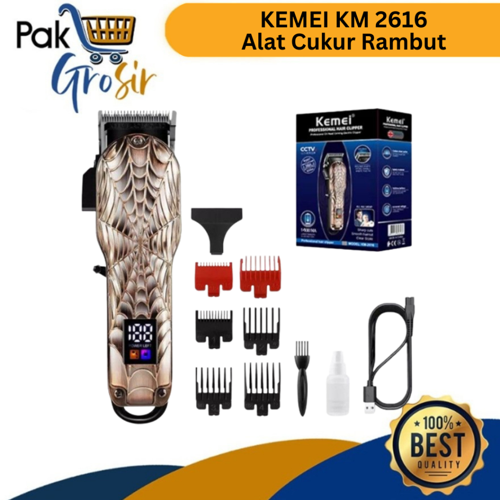 Jual Kemei 2616 Mesin Alat Cukur Rambut Elektrik Hair Clipper Electric KM 2616 Original Spider ...