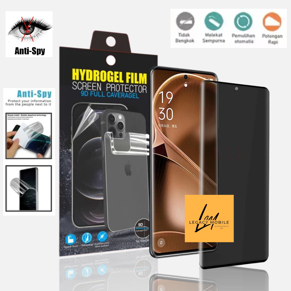 Jual Anti gores jelly Hydrogel spy matte privacy pelindung layar for Oppo Find X5 X5 Pro X6 X6 ...