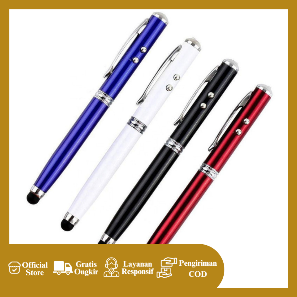 Jual PULPEN LASER POINTER LED MULTI FUNGSI 4 IN 1 (STYLUS+PEN+LASER ...