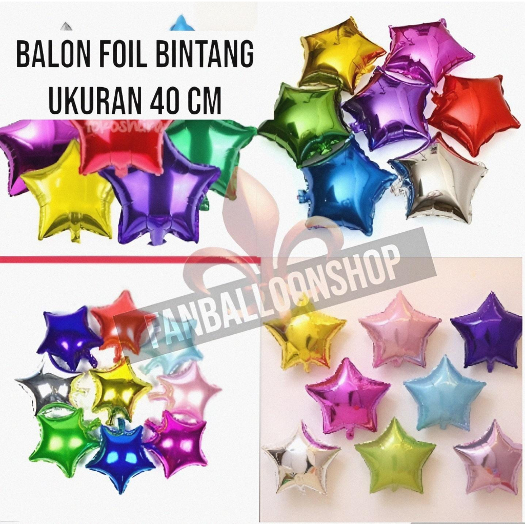 Jual Balon Foil Bintang / Balon Foil Star 40cm / Balon Bintang 40 Cm ...