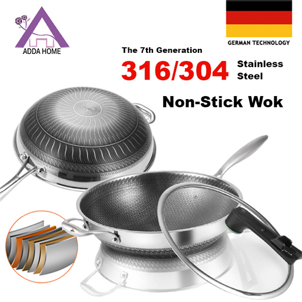 Jual Wajan Penggorengan Kuali Wok Pan Stainless 304 316 Premium Anti Lengket | Shopee Indonesia