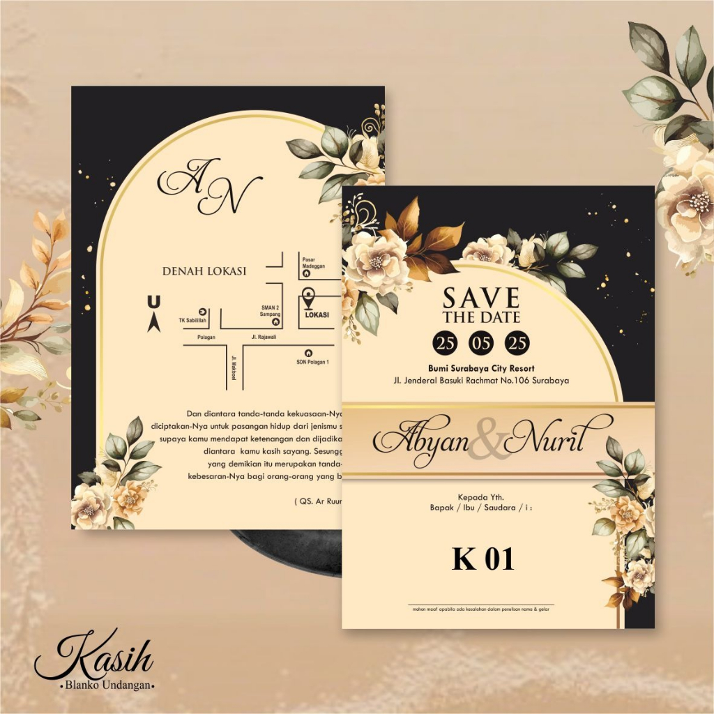 Jual UNDANGAN PERNIKAHAN KASIH CETAK AESTHETIC FULL COLOUR - UNDANGAN ...