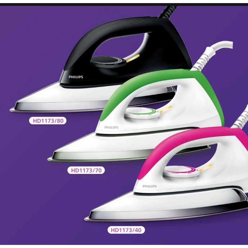 Jual Setrika PHILIPS CLASSIC 1173 Hitam Pink Hijau ORI MURAHHH | Shopee ...