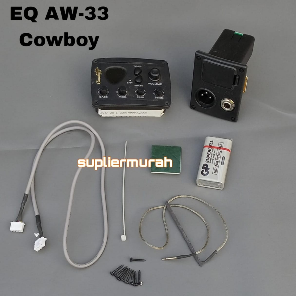 Jual equalizer cowboy AW33 fullset eq gitar cowboy preamp spul guitar ...