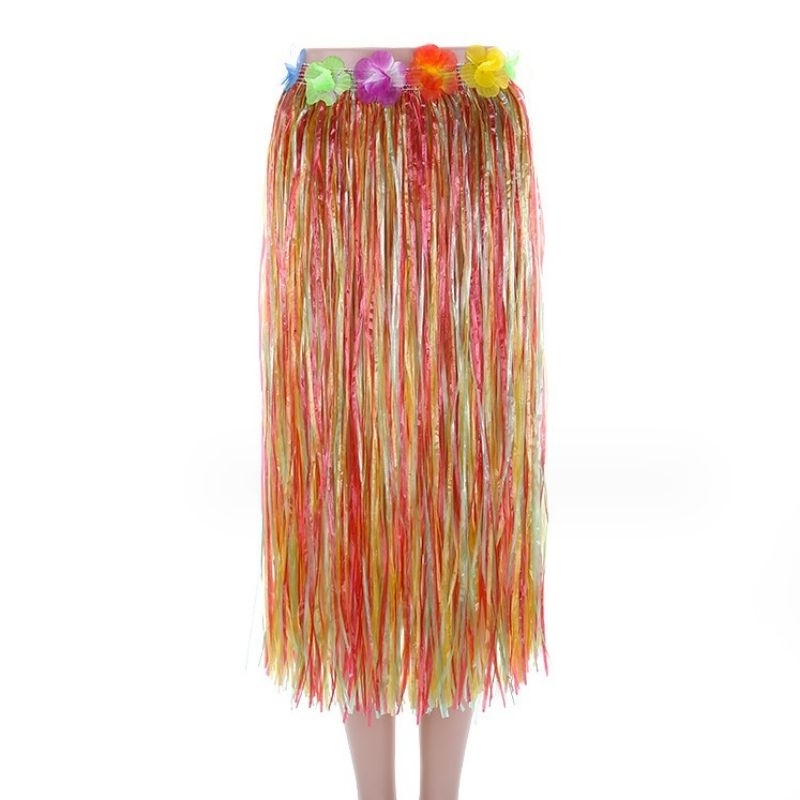 Jual rok hawai rumbai warna warni plastik tali rafia 30 cm, 40 cm, 60 ...