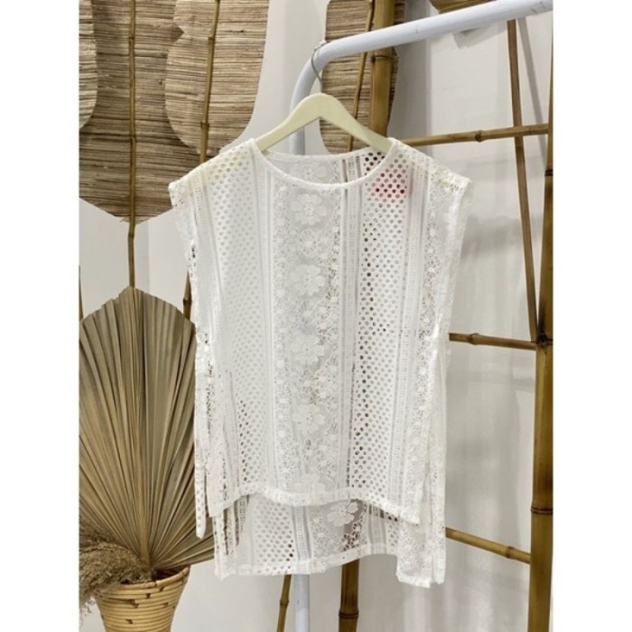 Jual outer burkat tanpa lengan vest brokat premium Lace Burkat Rompi ...