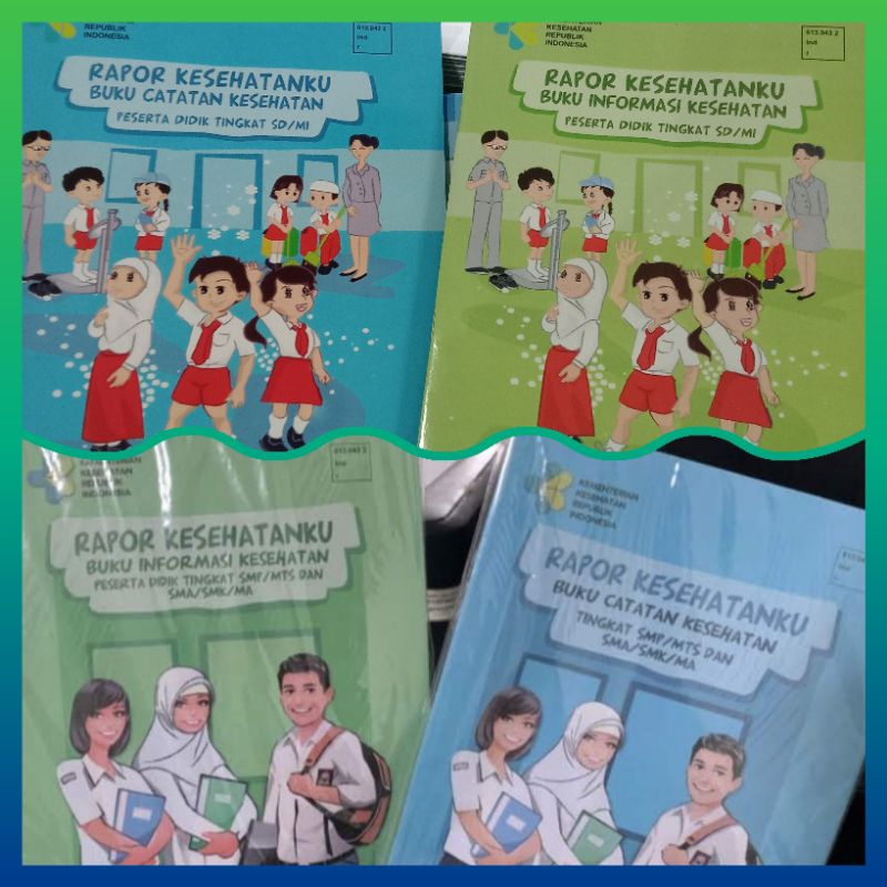 Jual buku rapor kesehatan siswa satu paket biru&hijau SD,SMP,SMA | Shopee Indonesia