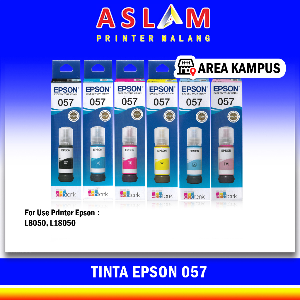 Jual Tinta Epson Original 057 Tinta 6 Warna untuk Printer Epson L8050 L18050 | Shopee Indonesia