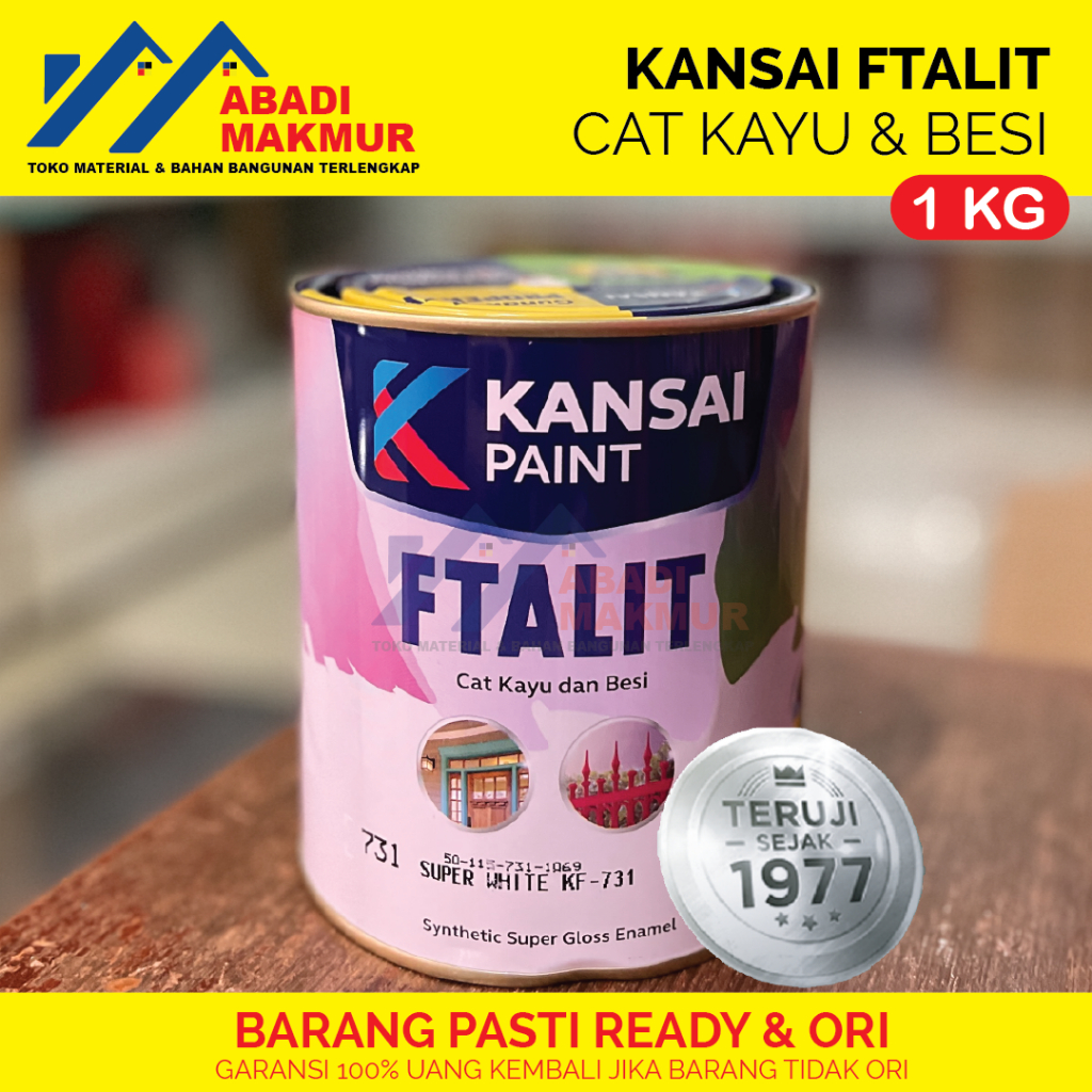 Jual Kansai Paint Cat FTALIT Cat Minyak Untuk Kayu & Besi 1 KG READY SEMUA WARNA | Shopee Indonesia