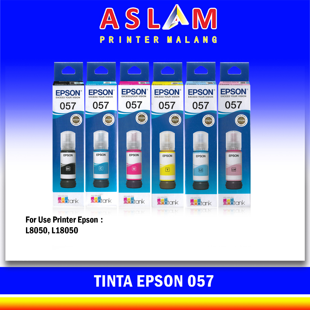 Jual Tinta Epson Original 057 Tinta 6 Warna untuk Printer Epson L8050 L18050 | Shopee Indonesia