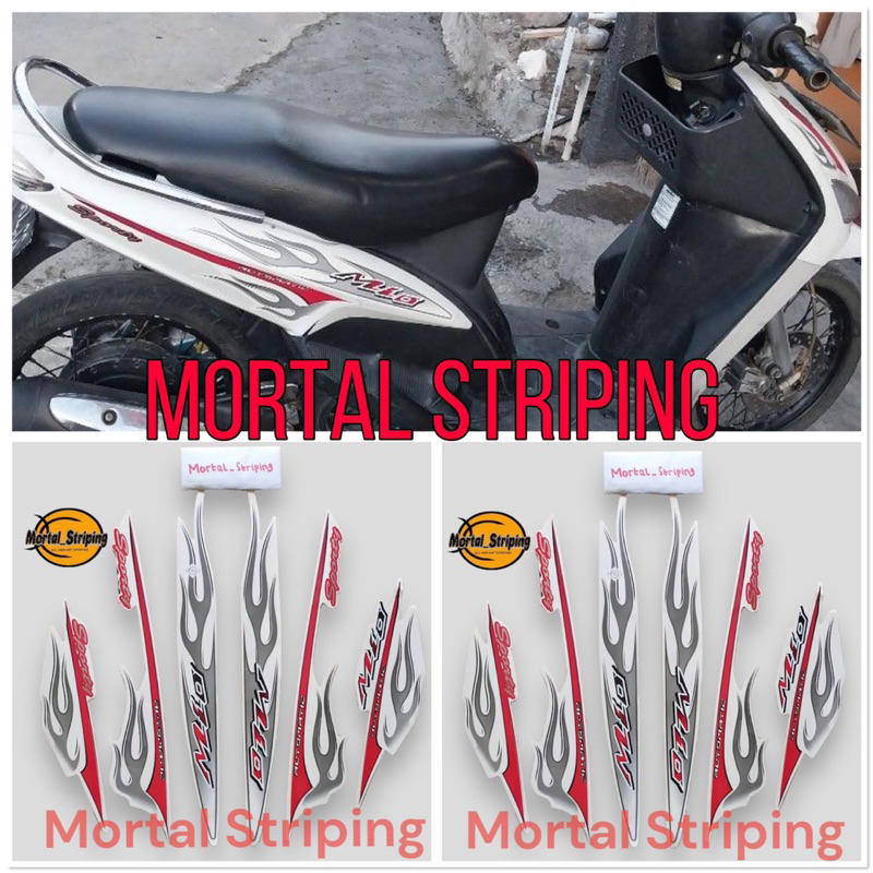 Jual STIKER STRIPING LIS BODY MIO SPORTY TAHUN 2006 MIO API WARNA PUTIH ...