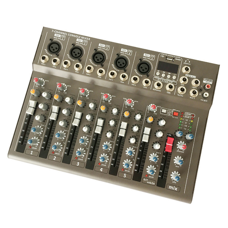 Jual LEORY Mixer 7 Channel Professional Live Audio Mixer Karaoke DJ 7 ...