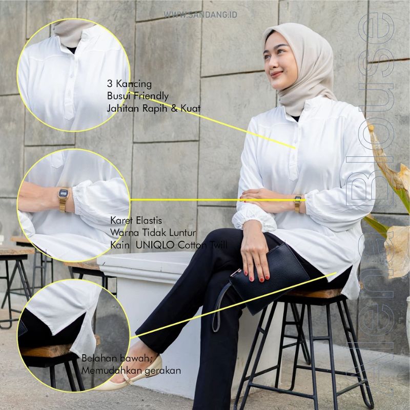 Jual New Kemeja Putih Wanita Blouse Putih Wanita S,M,L,XL,XXL,3L,4L ...