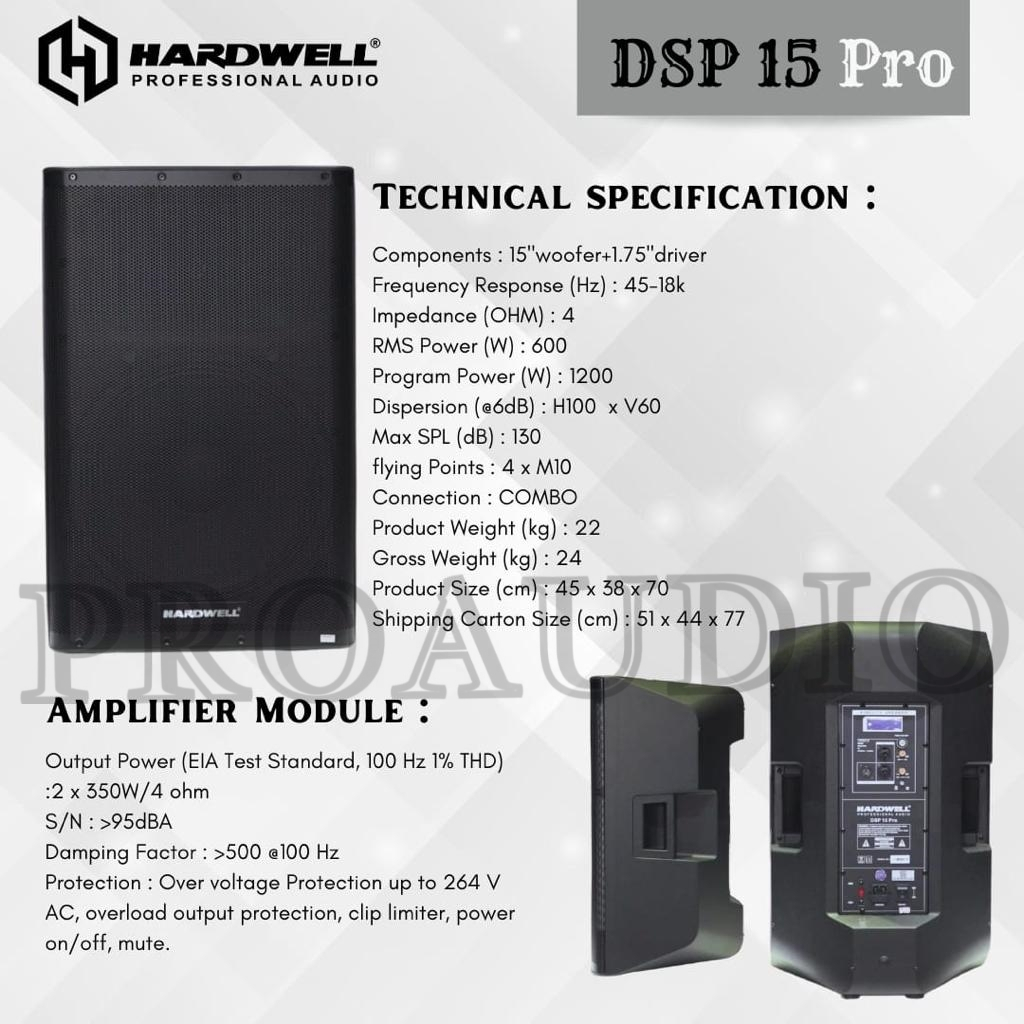 Jual Speaker Aktif Hardwell 15 INCH DSP15 PRO DSP 15 PRO DSP15PRO Original | Shopee Indonesia