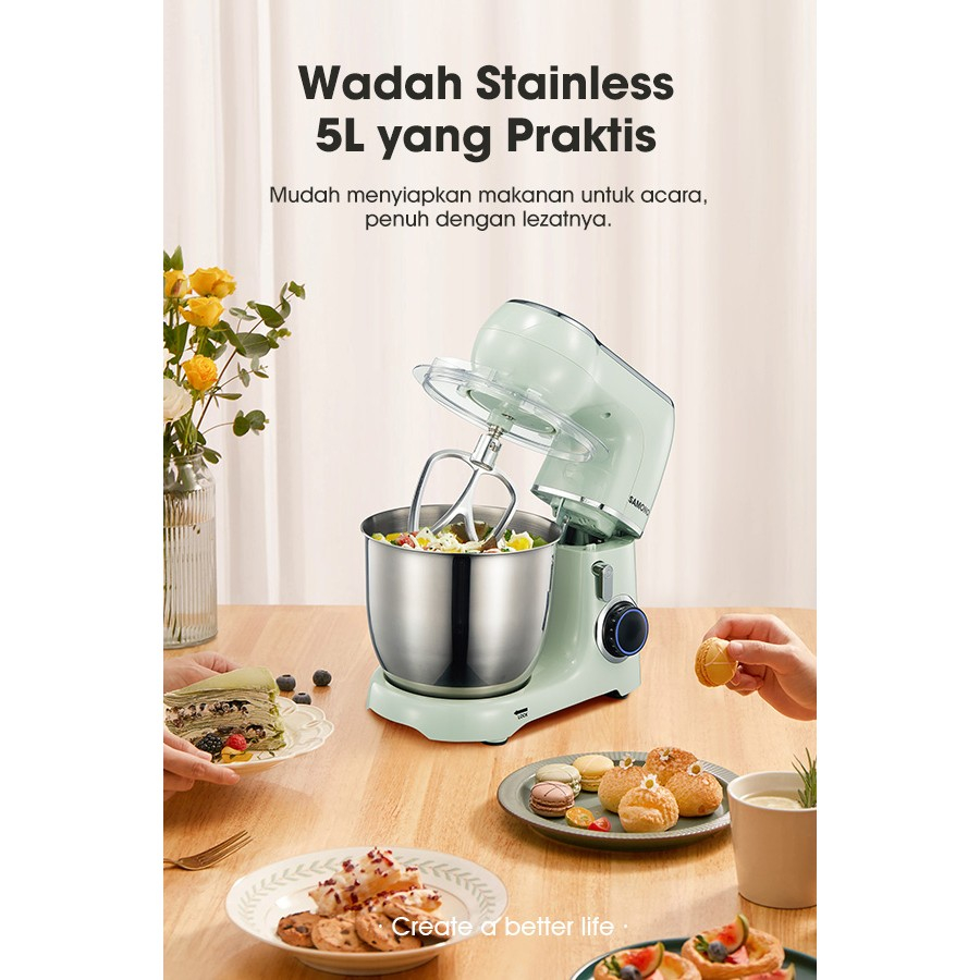 Jual SAMONO STAND MIXER SW KM550 5 LITER HIJAU/HITAM/PUTIH | Shopee Indonesia