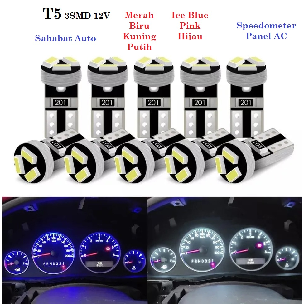 Jual Lampu LED T5 Speedometer Panel AC Dashboard 3 Mata Speedo Mobil ...