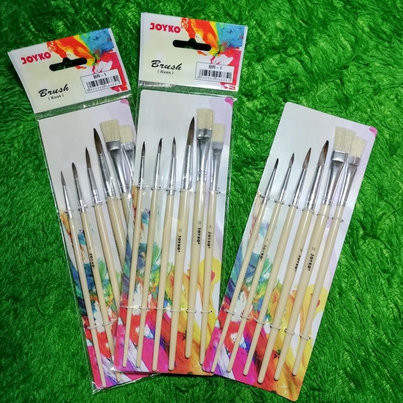 Jual BRUSH KUAS JOYKO BR-1 Set isi 6/Kuas cat air,Cat minyak,Lukis ...