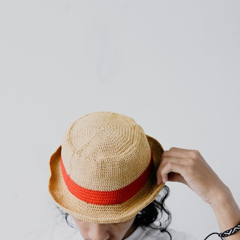 Jual Topi Luffy One Piece Rajut Handmade Unisex / Topi Bucket Kasual ...