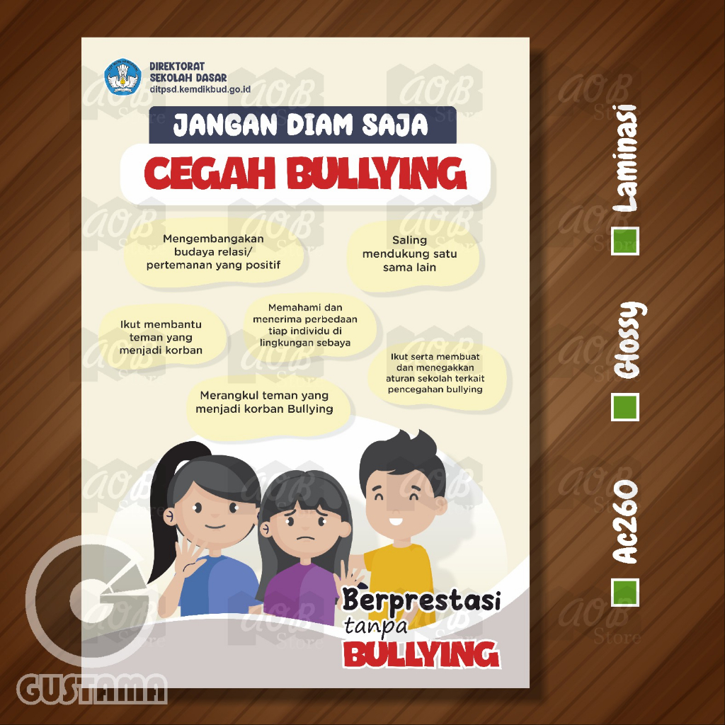 Jual Poster Stop Bullying Sekolah Dasar, Poster Edukasi Bullying SD Laminasi A3 | Shopee Indonesia