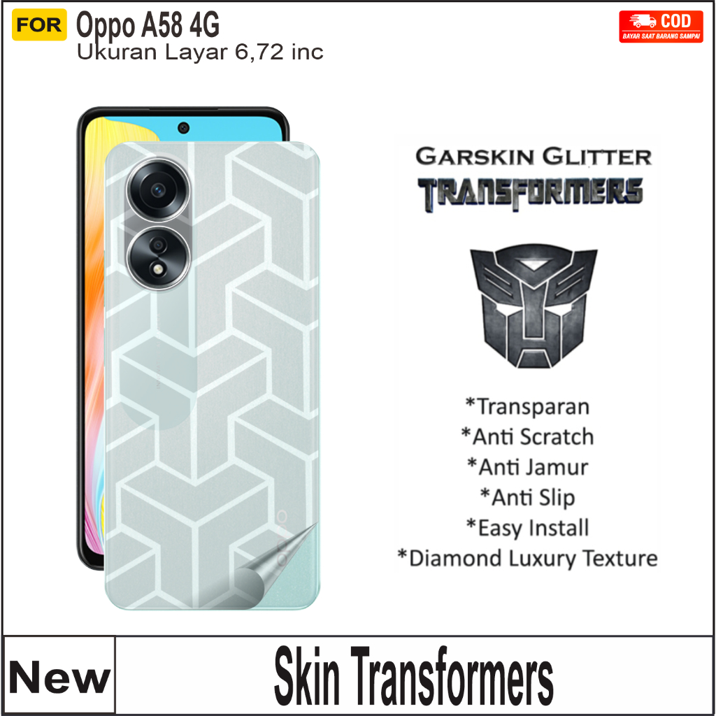 Jual Skin Carbon Oppo A58 4G Garskin Diamond Transformers Transparan 3D ...