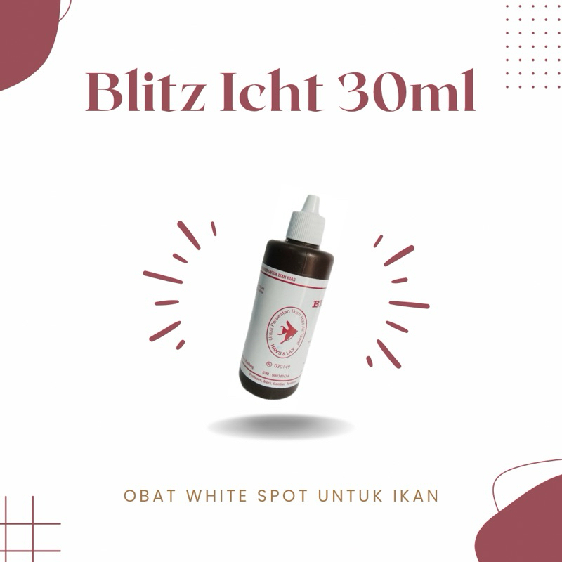 Jual blitz icht methylene methyline blue 30ml obat ikan white spot ...