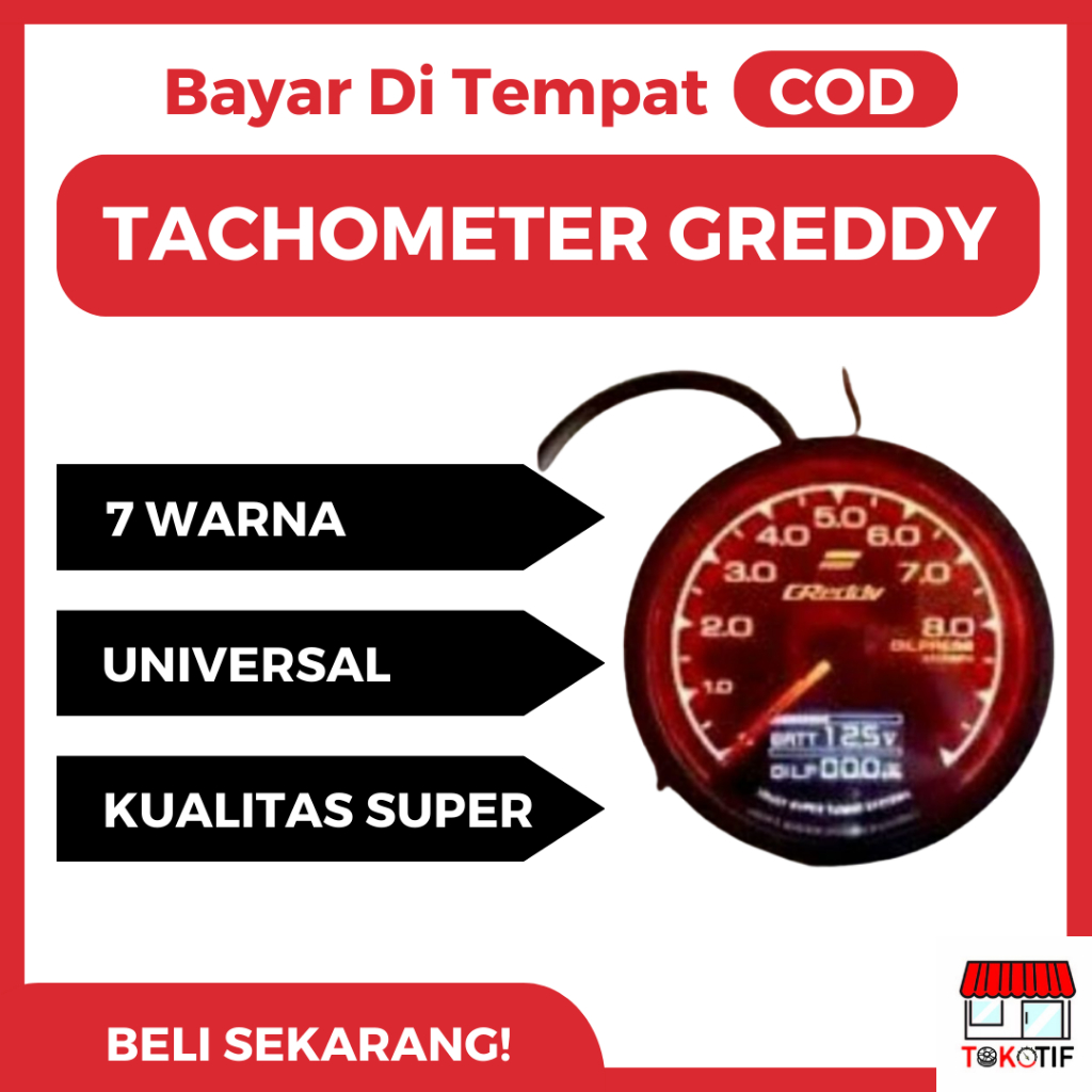 Jual Tachometer Mobil Digital Greddy RPM Volt Vacum Oiltemp Oilpress ...