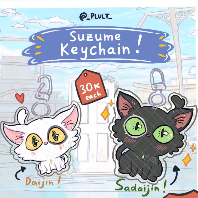Jual [Suzume] Daijin Sadaijin keychain! 2 SISI Gantungan Awet Imut Lucu ...