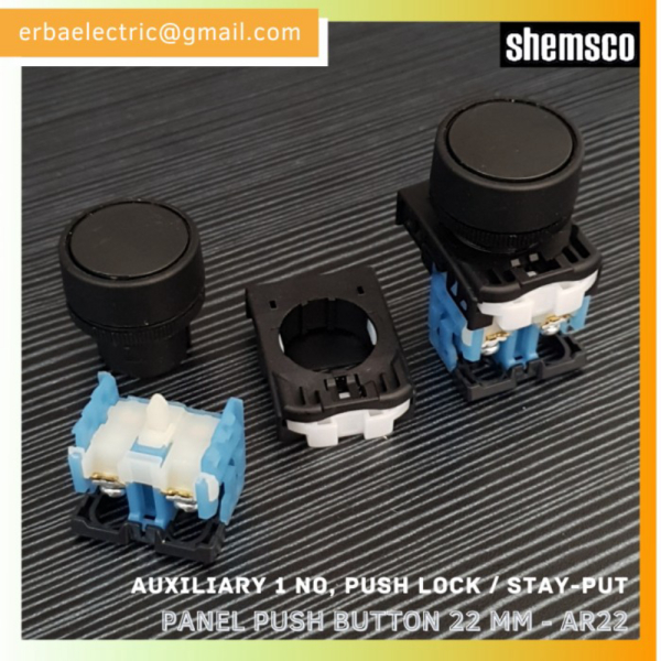 Jual Shemsco AR22-FFOR Hitam Switch Push Button 22mm Maintained Lock ...