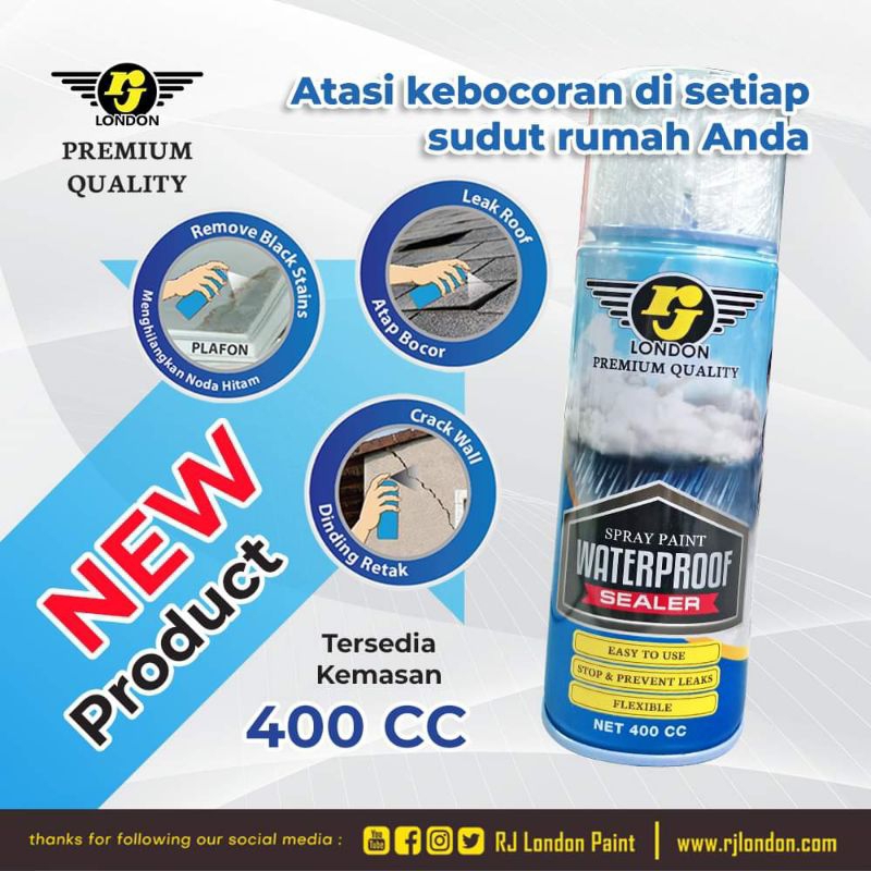 Jual WATERPROFING RJ LONDON Cat waterprof 400cc cat anti bocor | Shopee ...