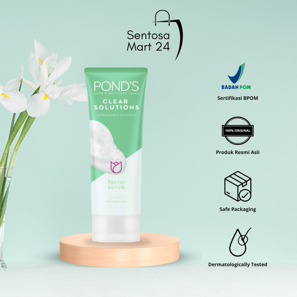 Jual Ponds Face Scrub Clear Solution 100gr | Shopee Indonesia