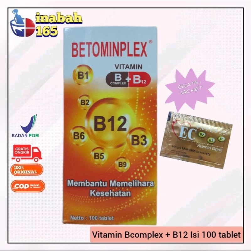 Jual Betominplex vitamin Bcomplex + B12 100 tablet | Shopee Indonesia