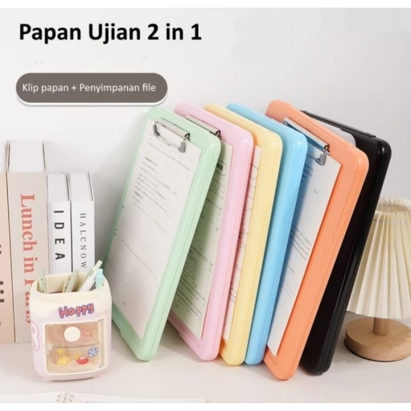 Jual Papan ujian A4, papan jalan klip kertas ujian 2 in 1, organizer ...