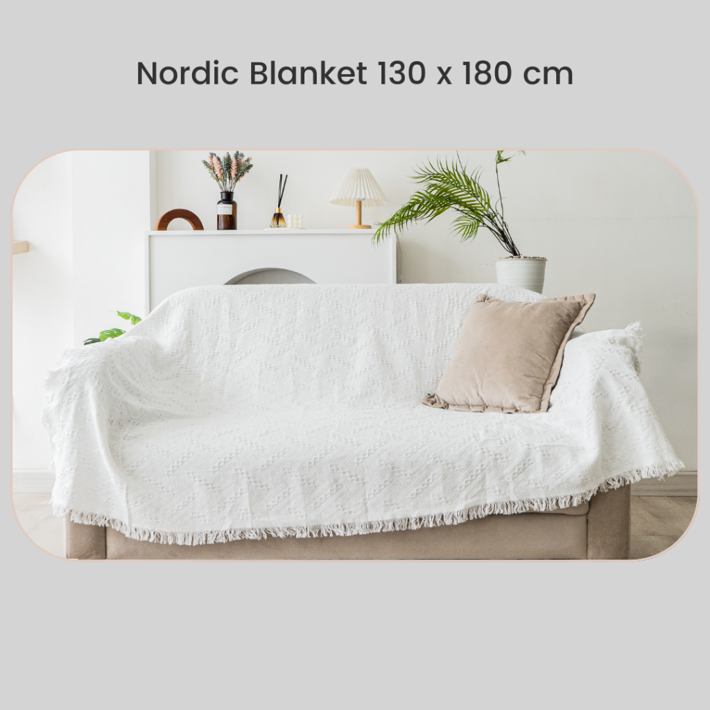 Jual Nordic blanket size 130 x 180 cm / throw blanket / sofa cover | Shopee Indonesia