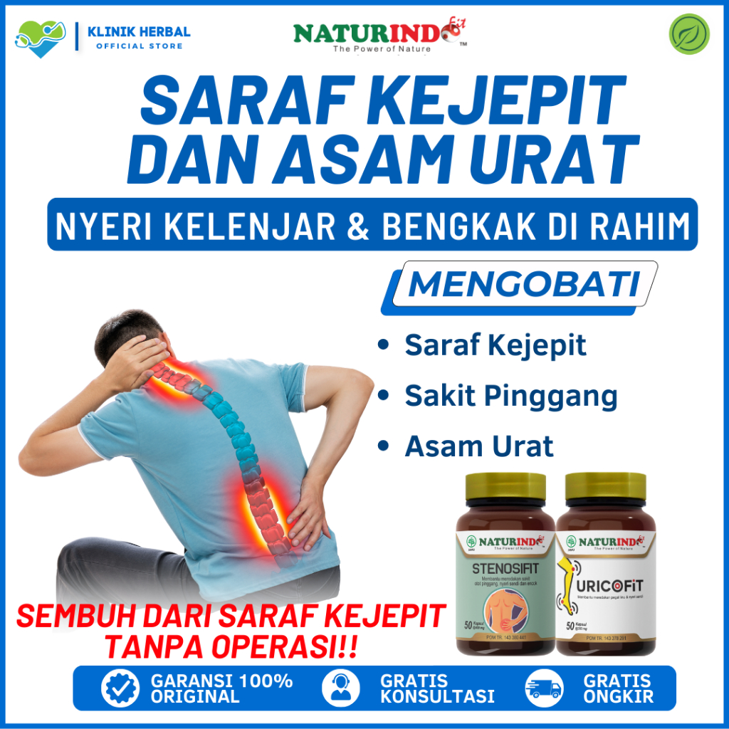 Jual Obat Saraf Kejepit dan Asam Urat Herbal Stenosifit - Uricofit ...