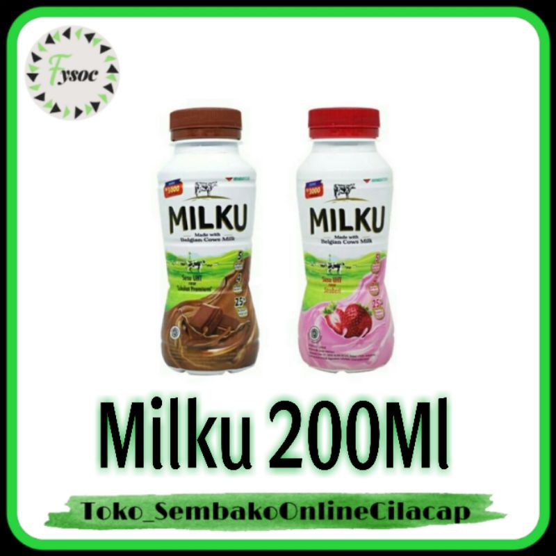 Jual MILKU SUSU UHT RASA COKLAT STRAWBERRY ORIGINAL 200ML | Shopee ...