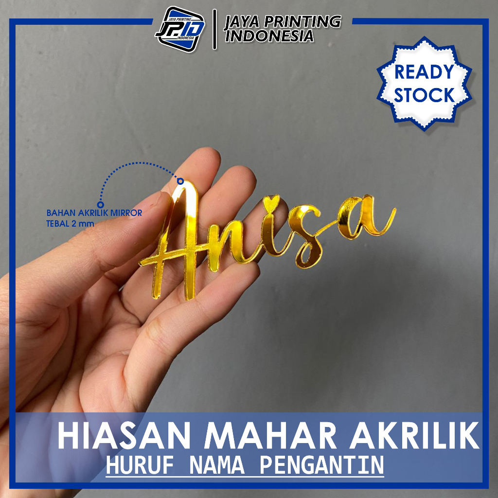 Jual JPID HARGA PER HURUF inisial akrilik miror custom nama acrylic ...
