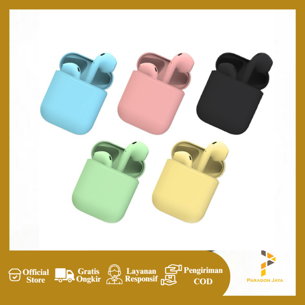 Jual Headset Bluetooth Wireless I12 macaron TWS | Shopee Indonesia