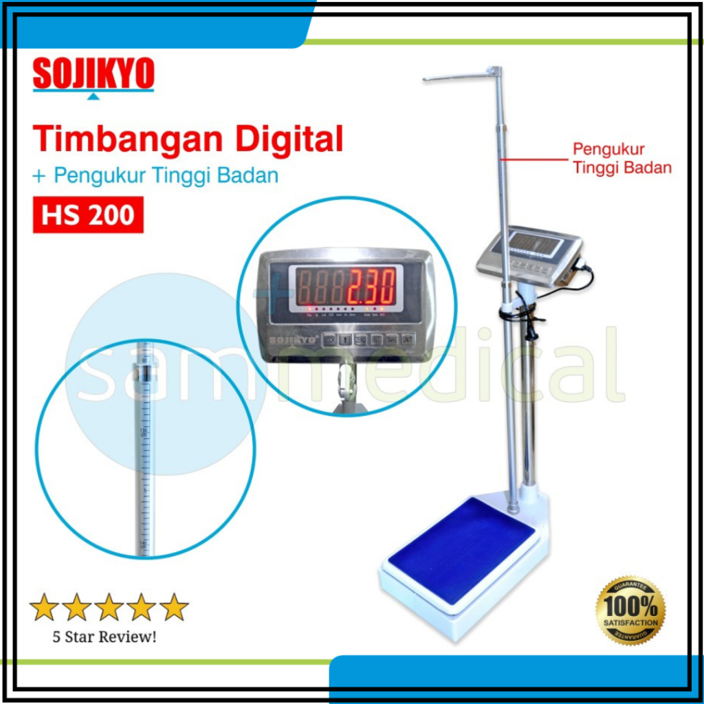 Jual Sojikyo Timbangan Digital + Pengukur Tinggi Badan HS 200 / body scale / timbangan rumah ...