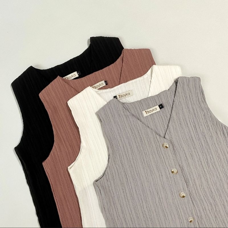 Jual Vest / Rompi Kancing / Vest Korea Style/ Atasan Wanita /Cardigan ...